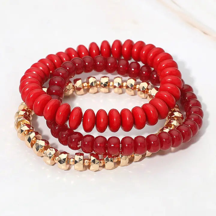 3 pc. Red Bracelet Stack – Signature Look Boutique
